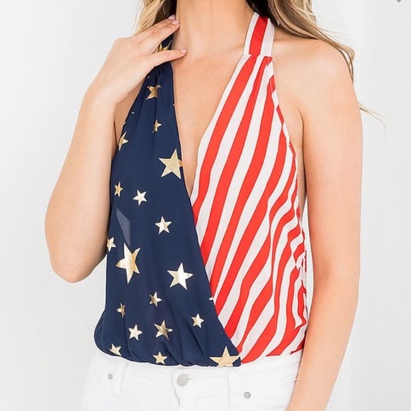 Tops | Flag Bodysuit | Poshmark